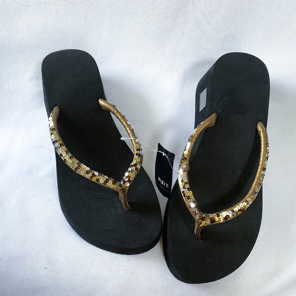 Mixit | Shoes | Gold Flip Flopssandals Size | Poshmark